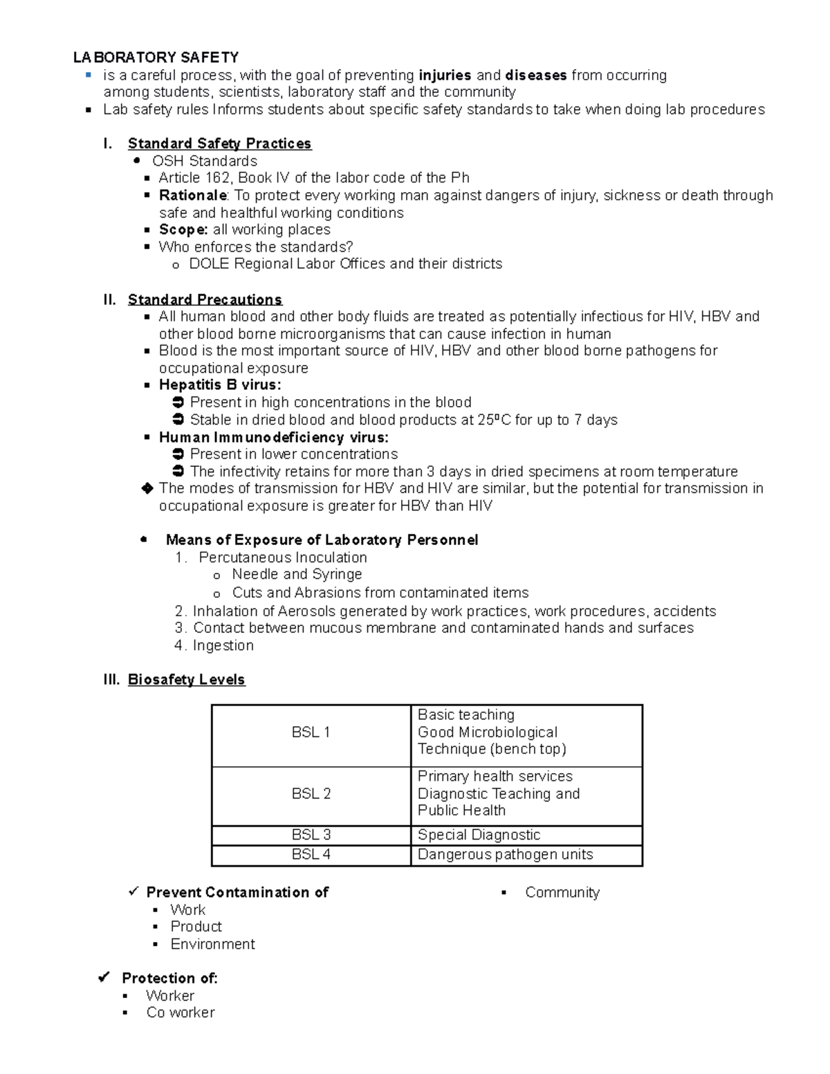 Laboratory Techniques - LABORATORY SAFETY is a careful process, with ...
