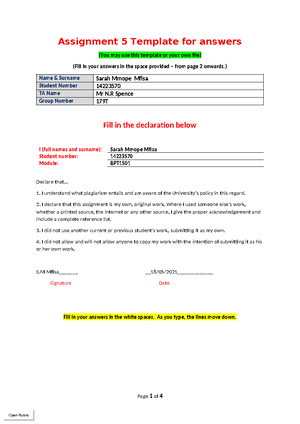 BPT1501 Assignment 6 - I (full names and surname): Jade Adelaide Lewis ...