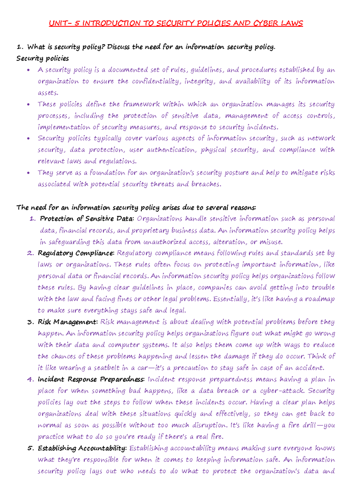 UNIT-5 Short Notes - easy to understand - UNIT- 5 INTRODUCTION TO ...