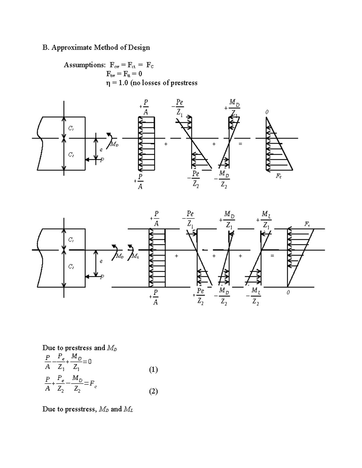Prestressed Concrete 2 - B. Approximate Method of Design Assumptions ...