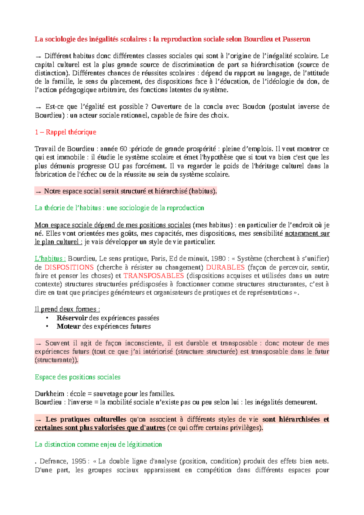 La sociologie des inégalités scolaires (la reproduction sociale selon ...