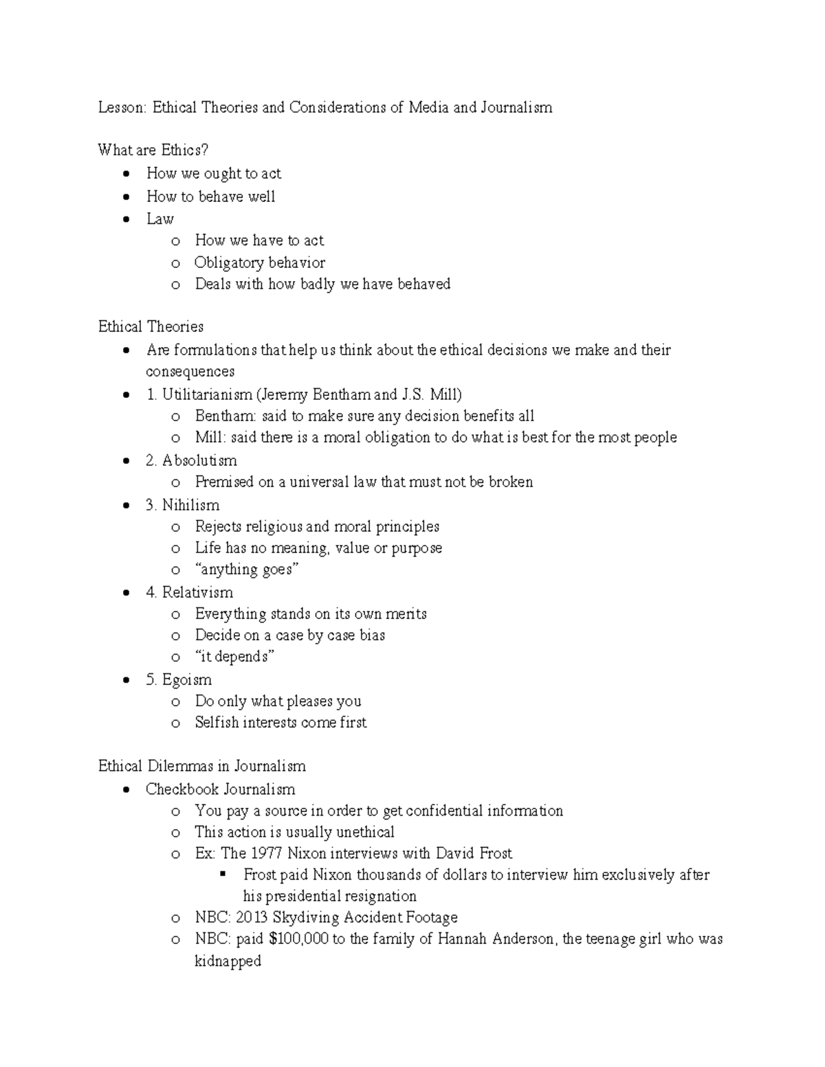 Ethical Theories and Considerations of Media and Journalism ...