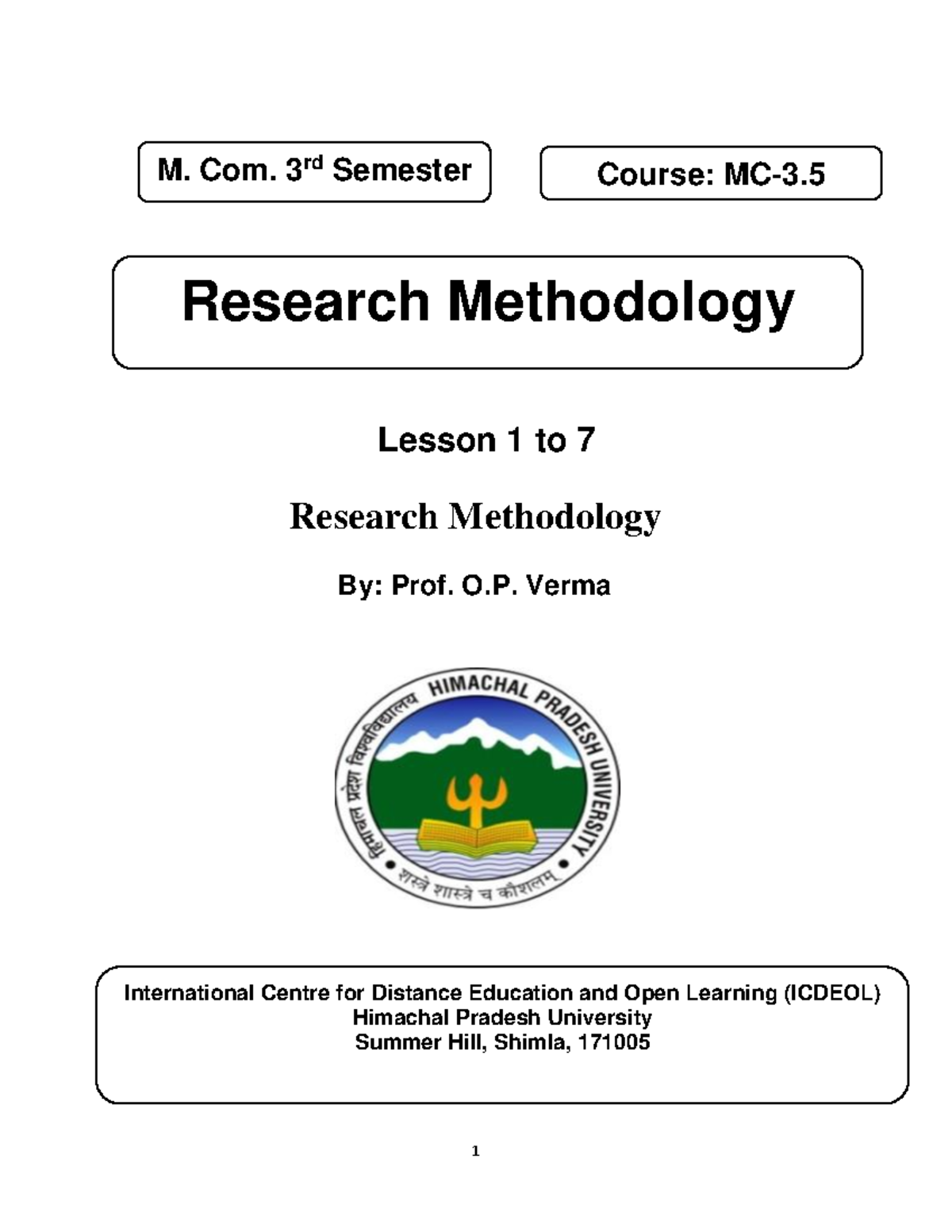civil engineering - Research Methodology Lesion 1- 7 M. Com. 3 rd ...