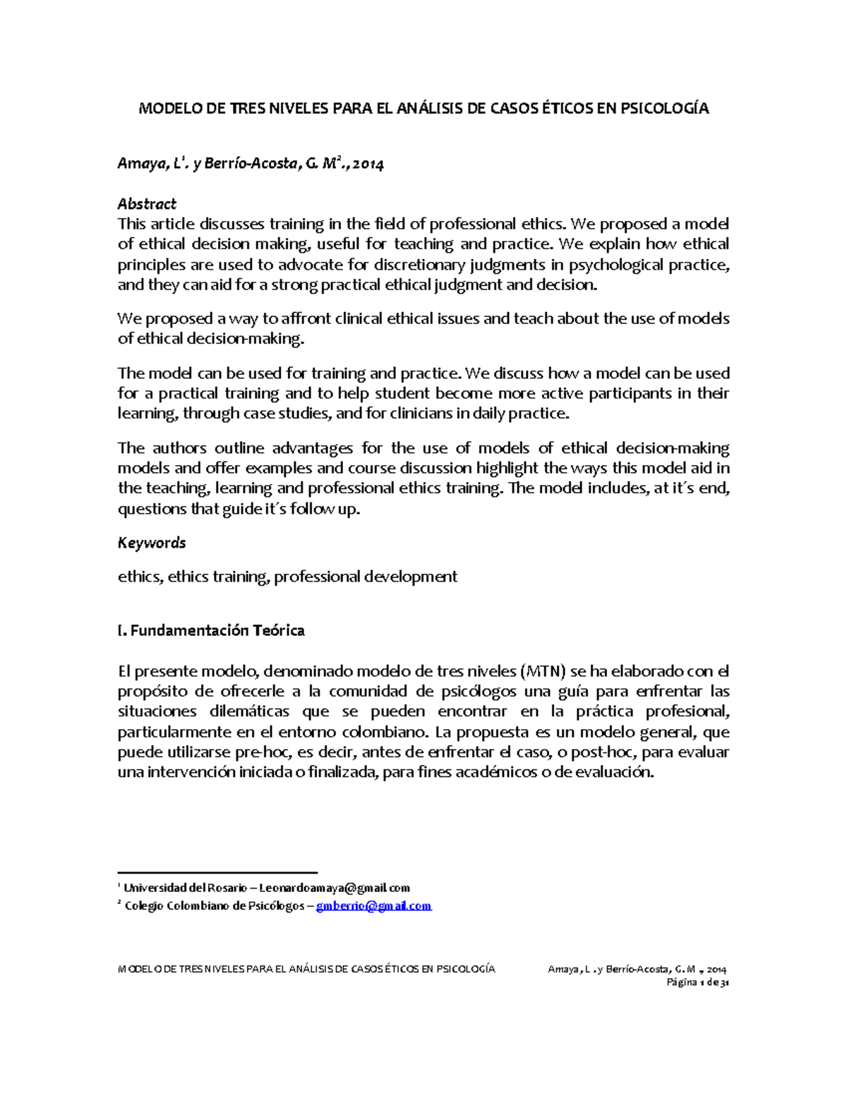 Modelo MTN Amaya y Berrio-2 - MODELO DE TRES NIVELES PARA EL AN¡LISIS ...