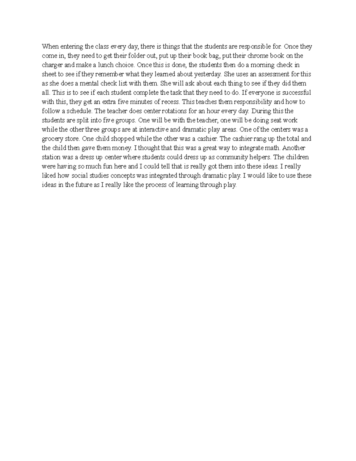 FE topic 5 - When entering the class every day, there is things that ...