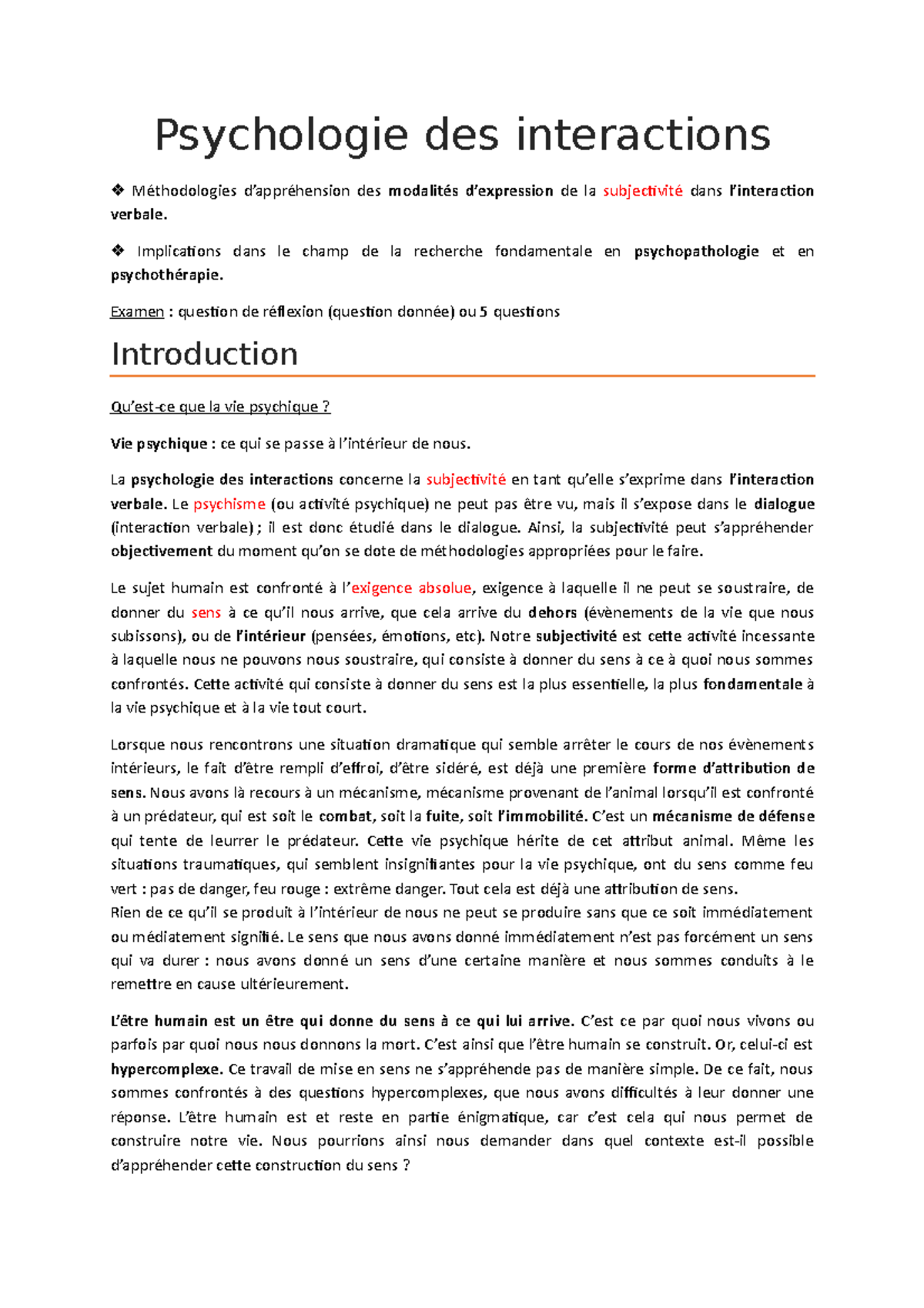 Psychologie des interactions - Implications dans le champ de la ...