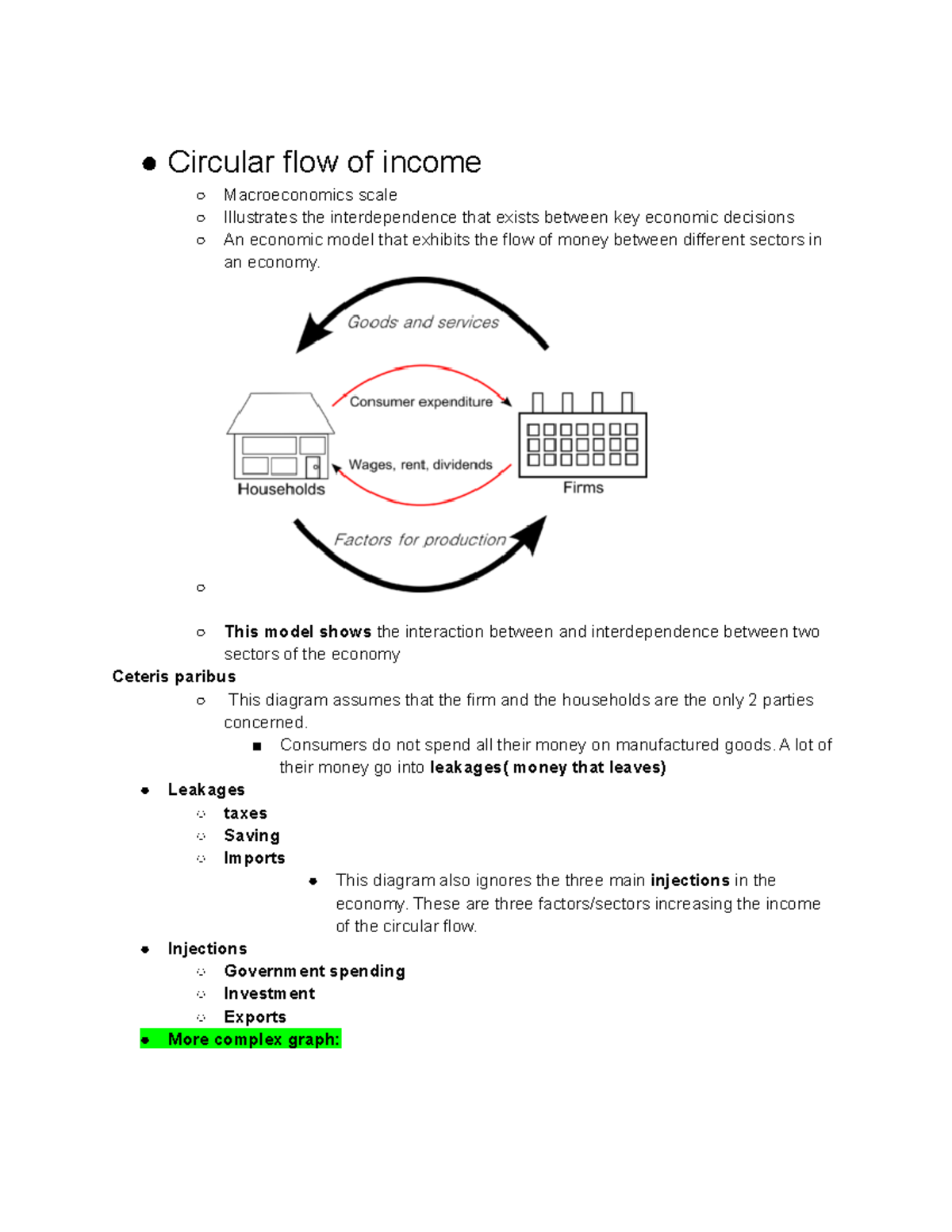 Chapter 1 - What is Economics - Circular flow of income Macroeconomics ...