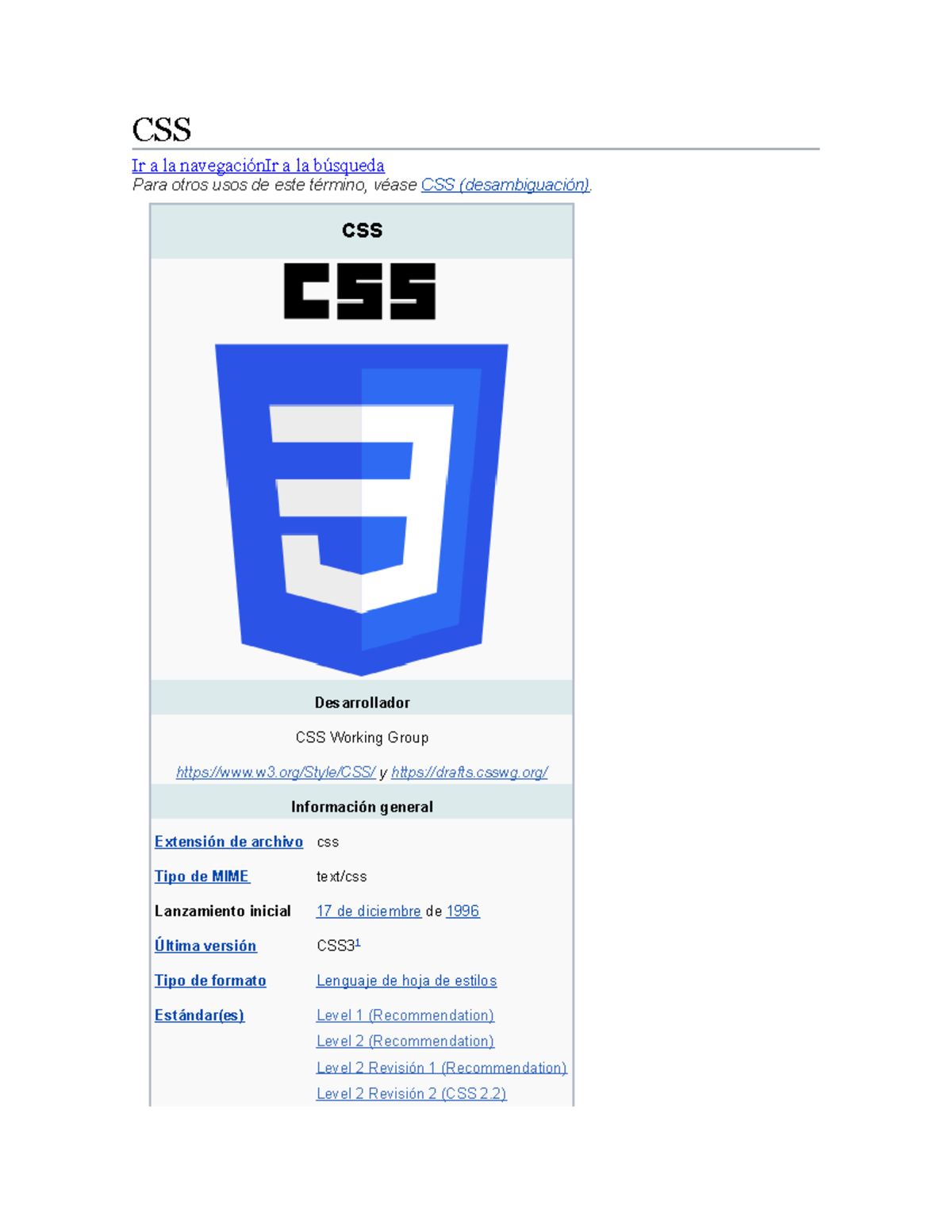 CSS - Resumen - CSS Ir a la navegaciónIr a la búsqueda Para otros usos ...