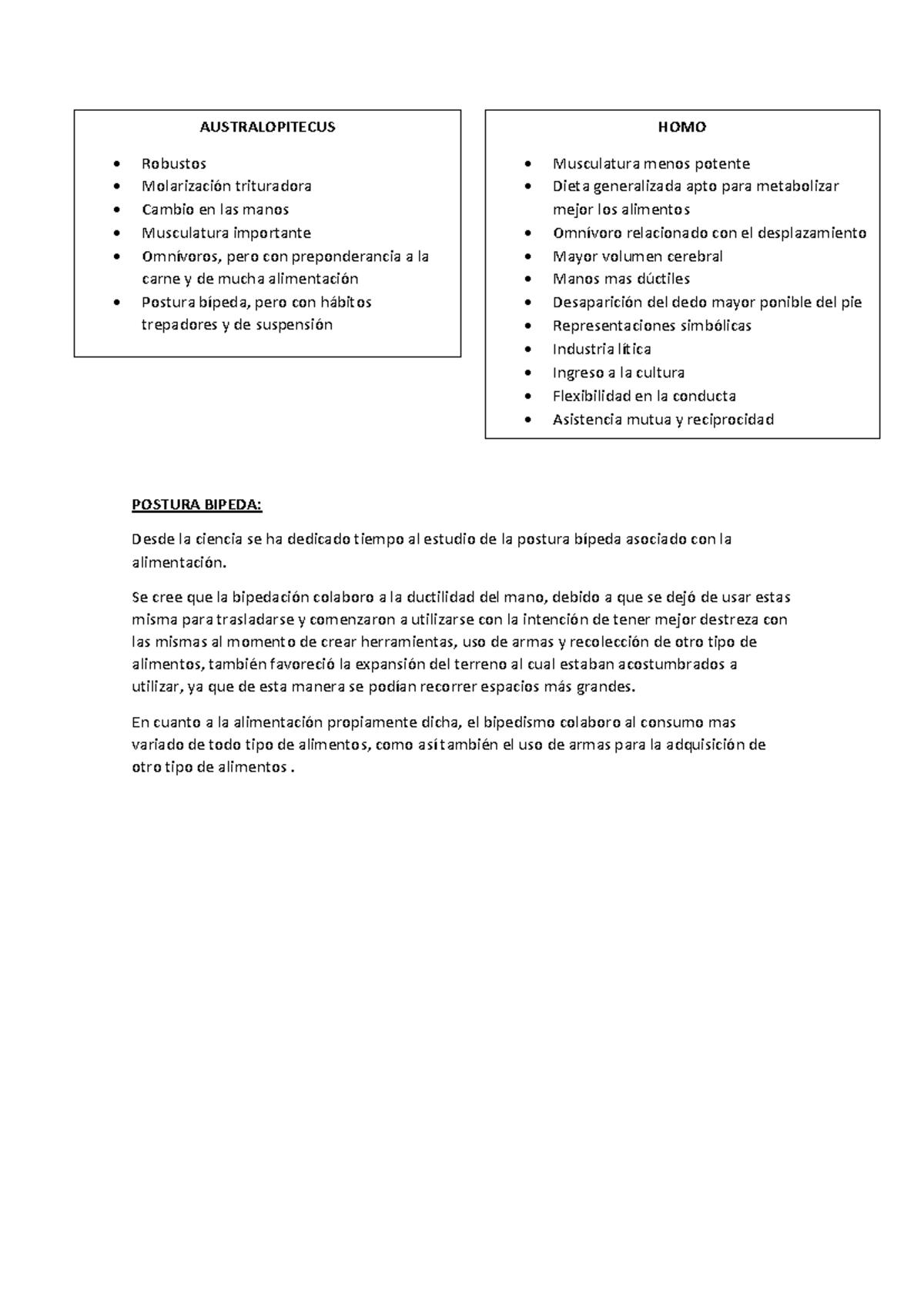 Australopitecus y homo, postura bipeda - POSTURA BIPEDA: Desde la ...