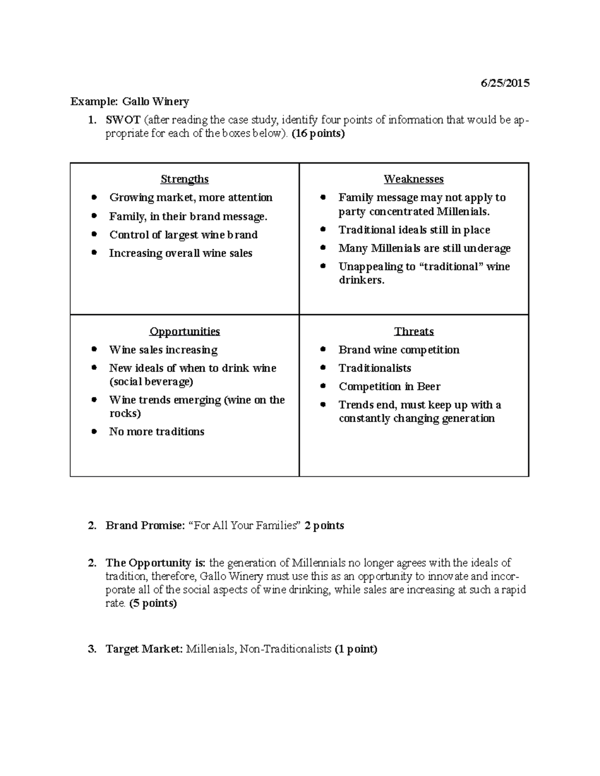 Creative brief - Gallo Winery exercise - 6/25/2015 Example: Gallo ...