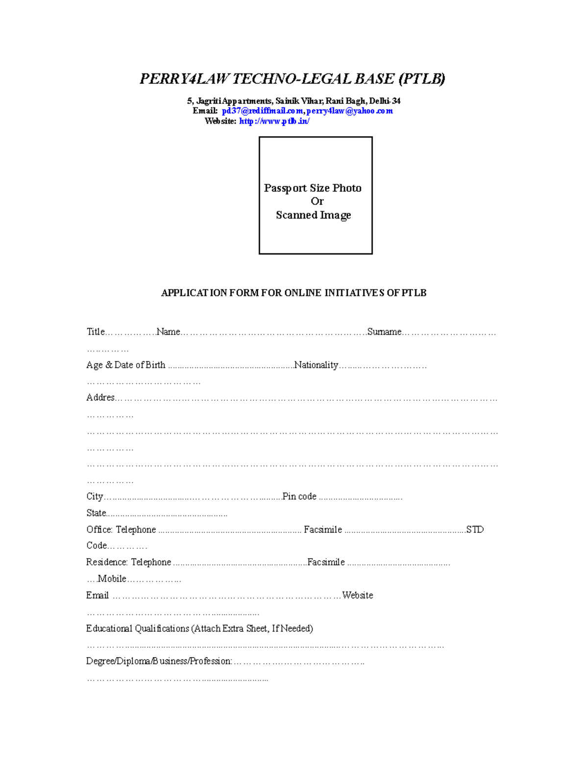 Perrylaw form - note for all - PERRY4LAW TECHNO-LEGAL BASE (PTLB) 5 ...