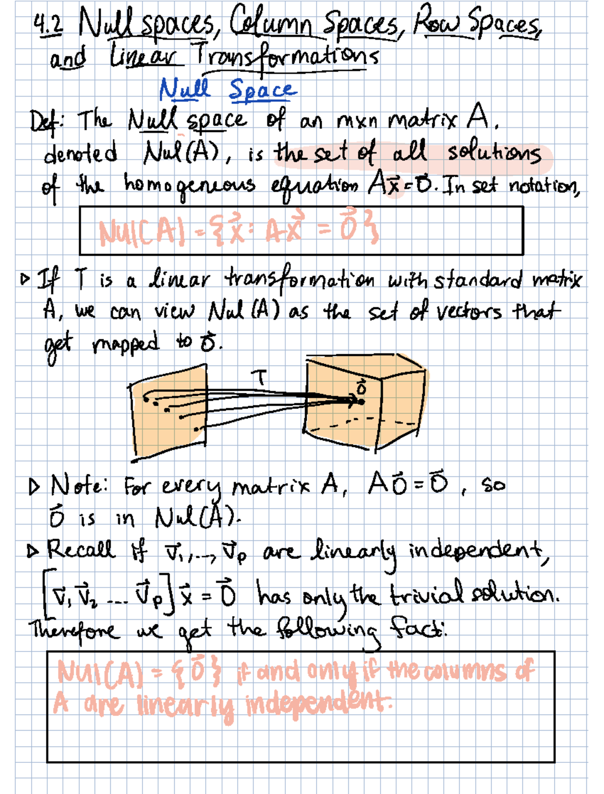 Math 18 4 - ruth luo - 41 Null spaces Column Spaces Row Spaces and ...