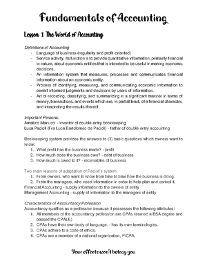 ACC 101 Financial Accounting and Reporting - ACC 101 FINANCIAL ...