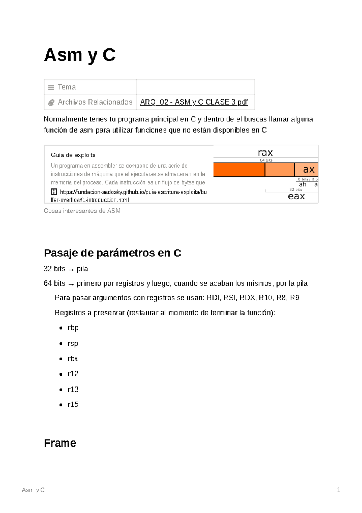Asm y C - Breve resumen sobre cómo usar assembler y c en conjunto - Asm ...