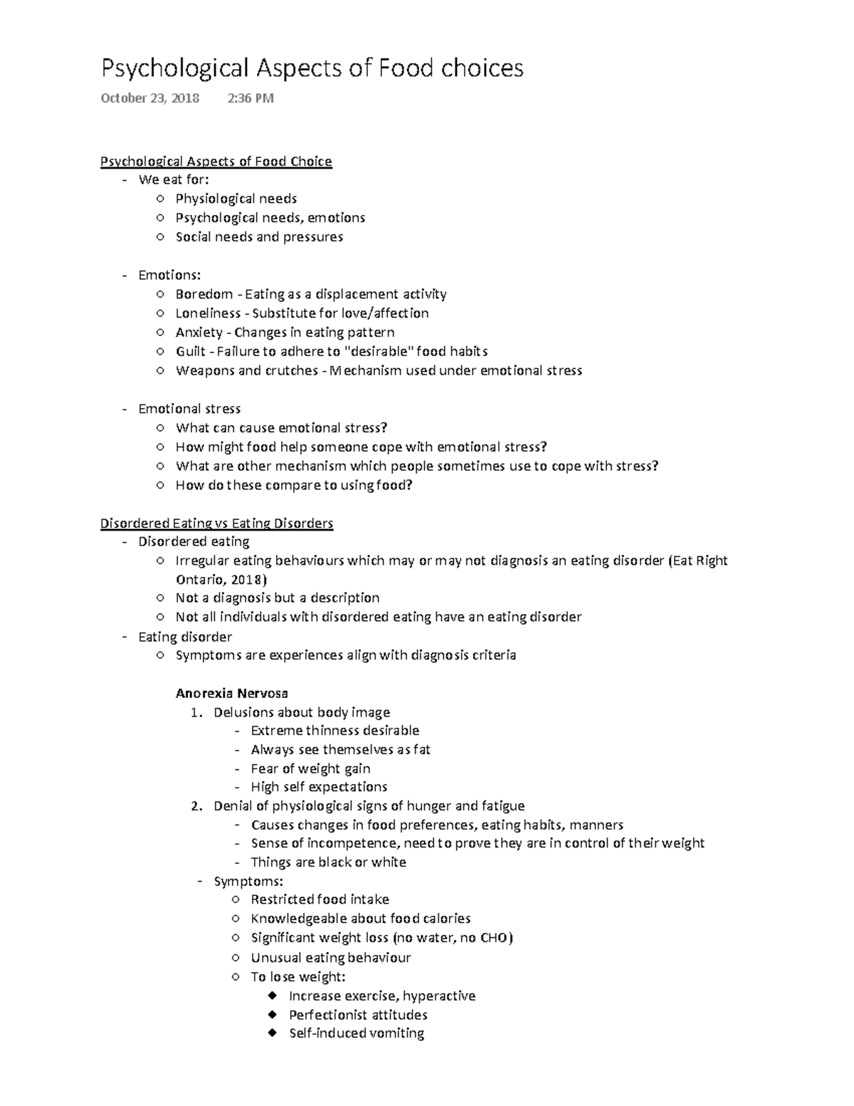 Psychological aspects of food choices - Psychological Aspects of Food ...