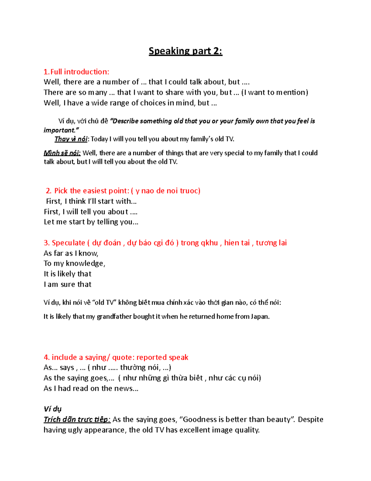 Speaking part 2 - ielts - english - Studocu