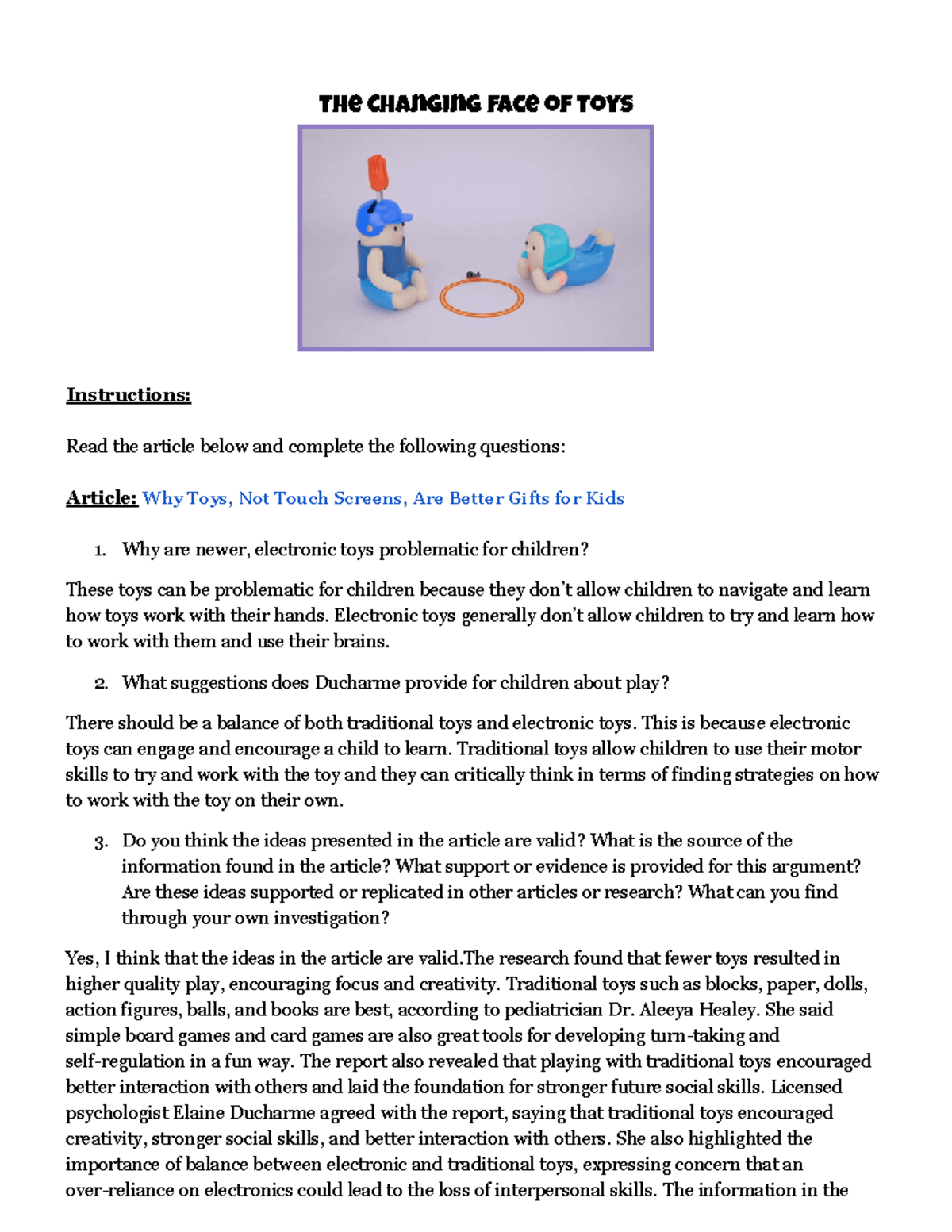 Changing Face of Toys - Yelda - The Changing Face of Toys Instructions ...