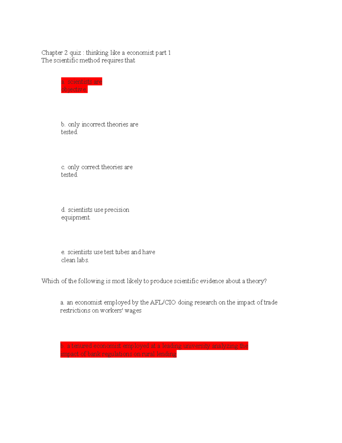 Chapter 2 quiz thinking like a economist part1 - Chapter 2 quiz ...