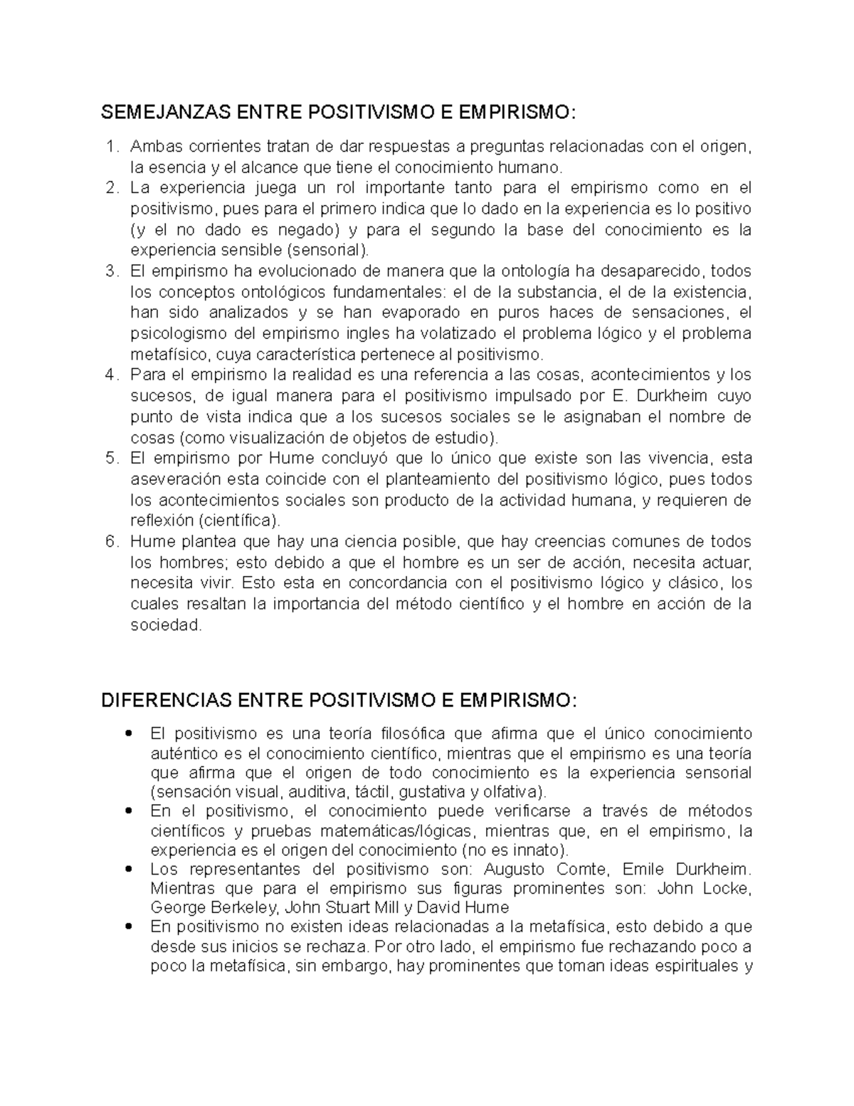 Positivismo VRS Empirismo - SEMEJANZAS ENTRE POSITIVISMO E EMPIRISMO ...