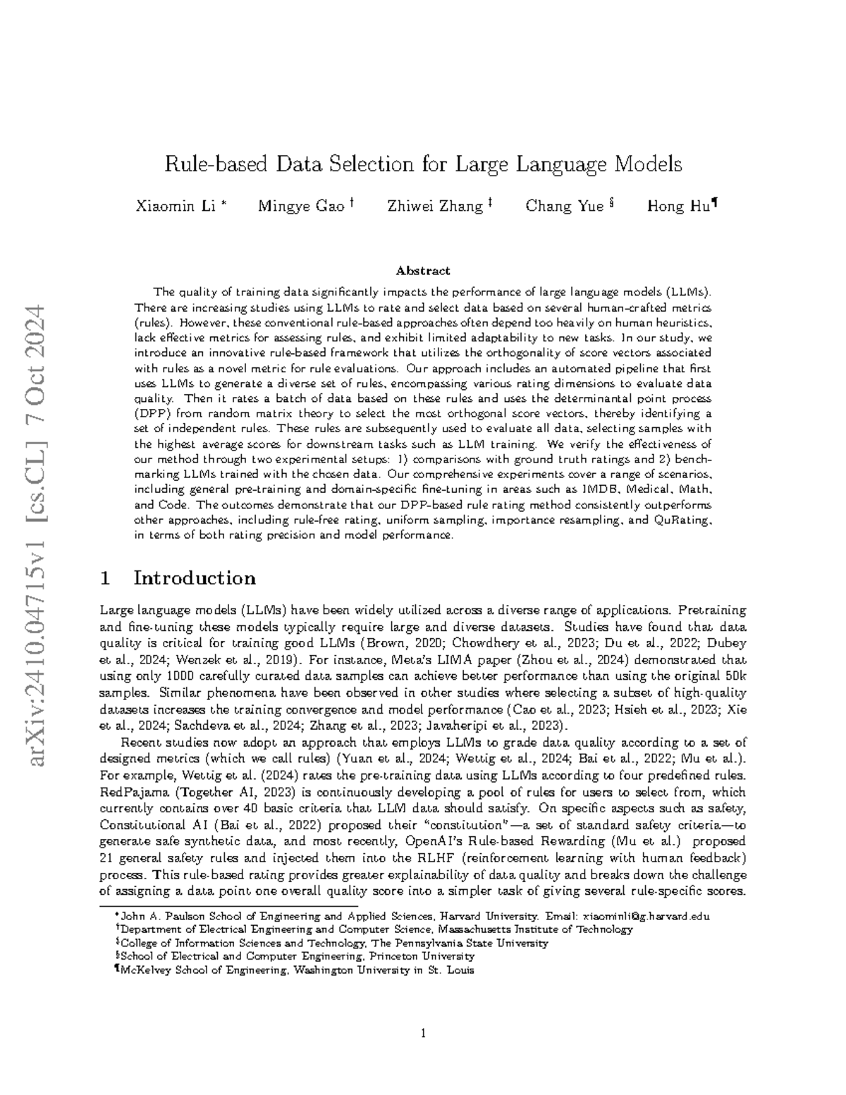 Rule-based Data Selection for Large Language Models - There are increasing studies using LLMs to ...