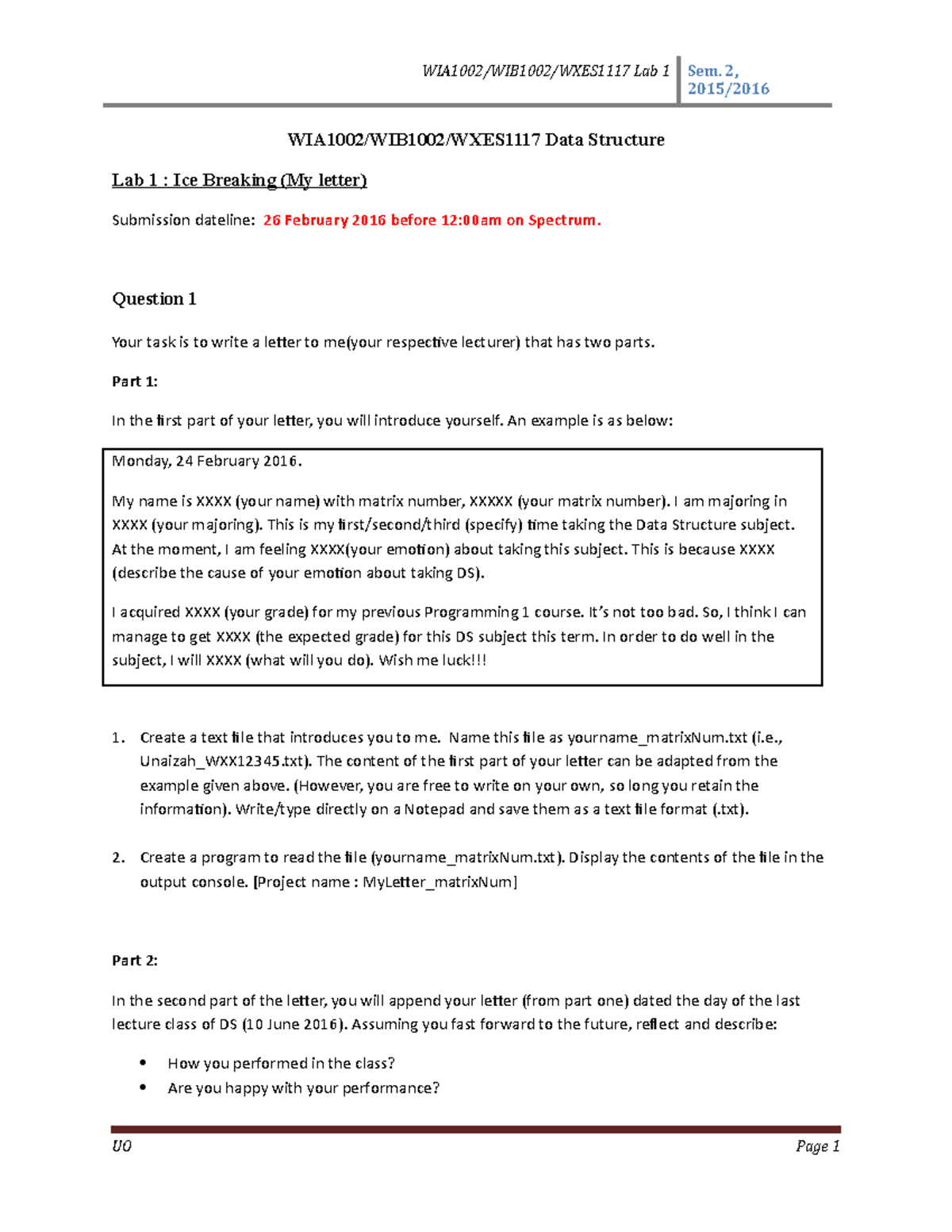 Lab 1 File Io Q V2 File Input Output Wia1002wib1002wxes1117 Lab 1 Sem 2 20152016 