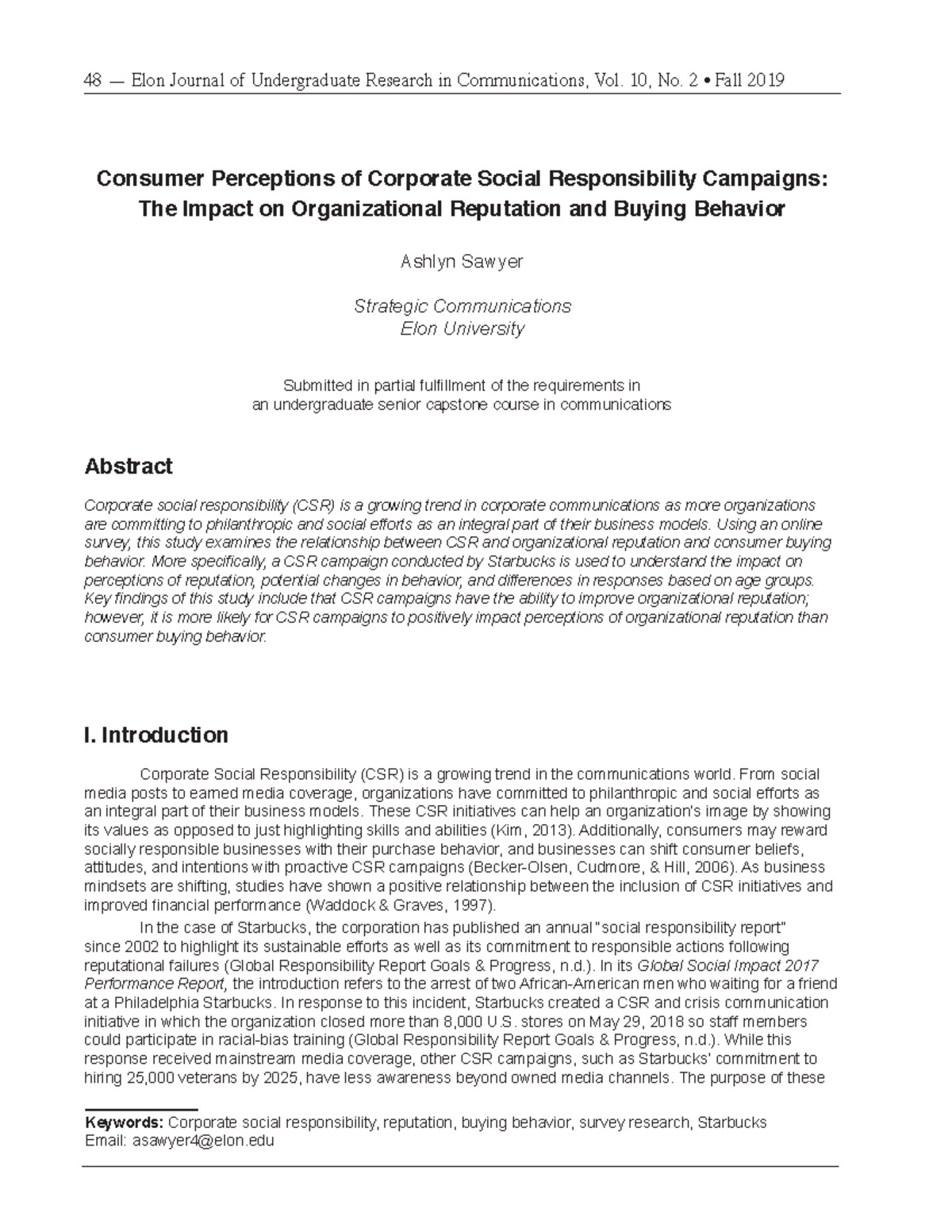 Consumer Perceptions of Corporate Social Responsibility Campaigns - 48 ...