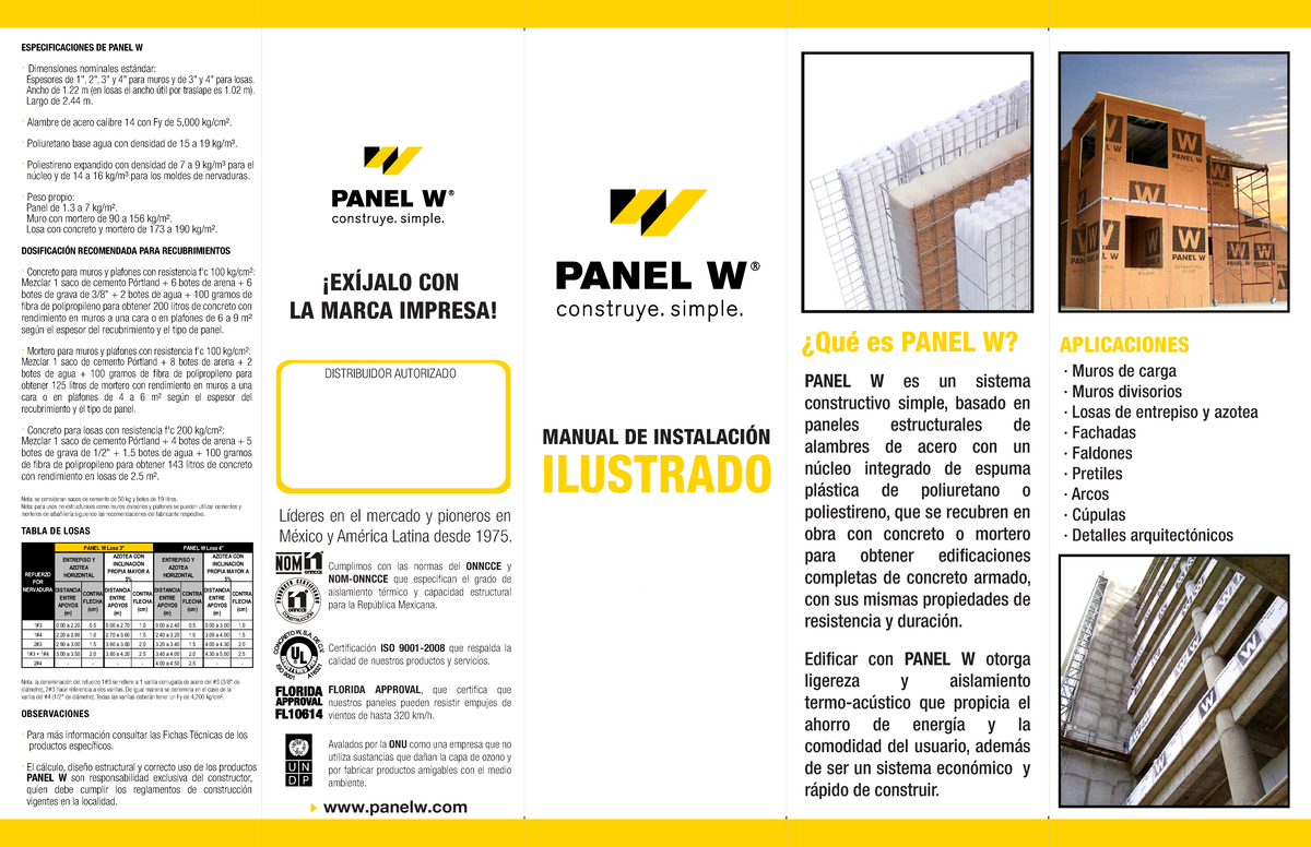 Manual instalacion ilustrado pw 2013 es - ESPECIFICACIONES DE PANEL W ...