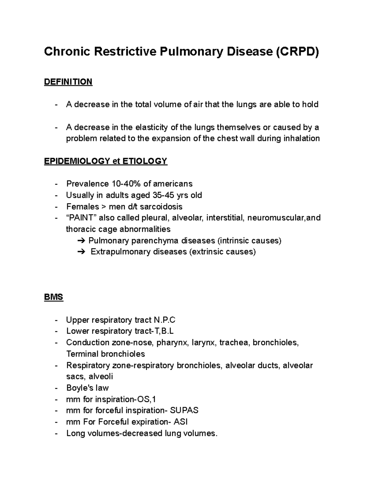 Chronic Restrictive Pulmonary Disease (CRPD) - Chronic Restrictive ...