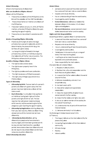 Contemporary- World- Reviewer - THE CONTEMPORARY WORLD: LESSON 1 ...