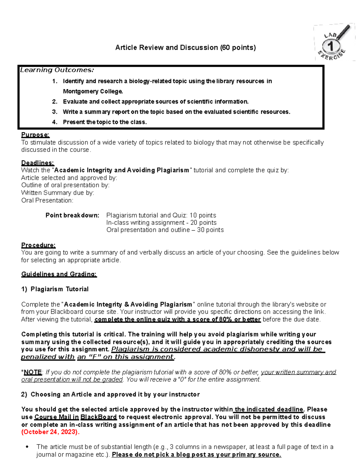 01 Article Assignment - Artcle summary - Article Review and Discussion ...