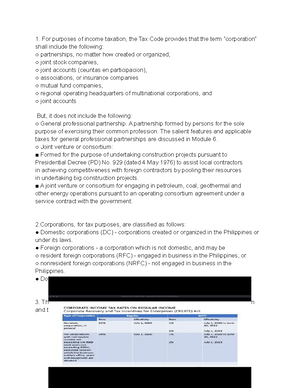Pre-Meet Activity for Individual Taxpayer - Its classification of ...