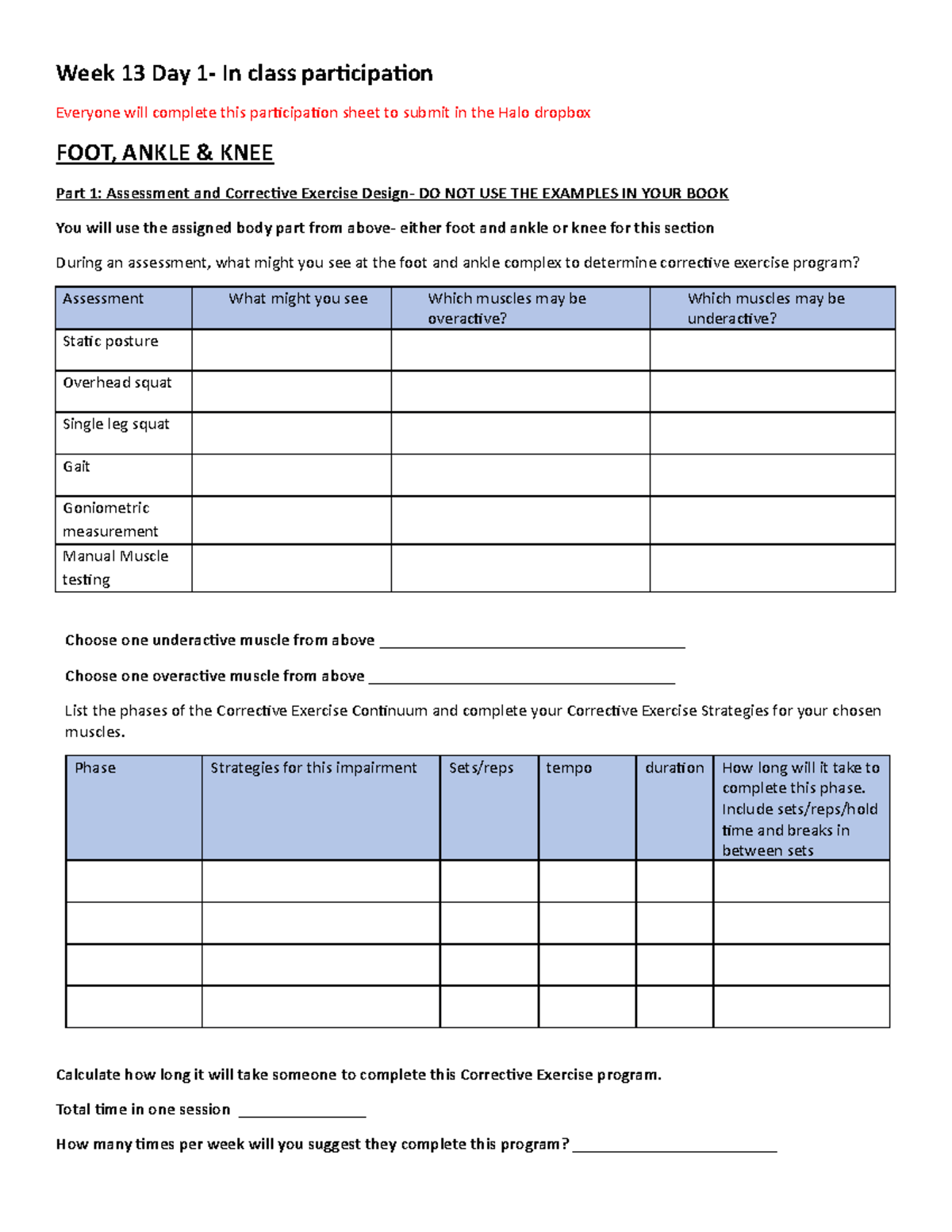 Week 13 Day 1- In class participation - Week 13 Day 1- In class ...