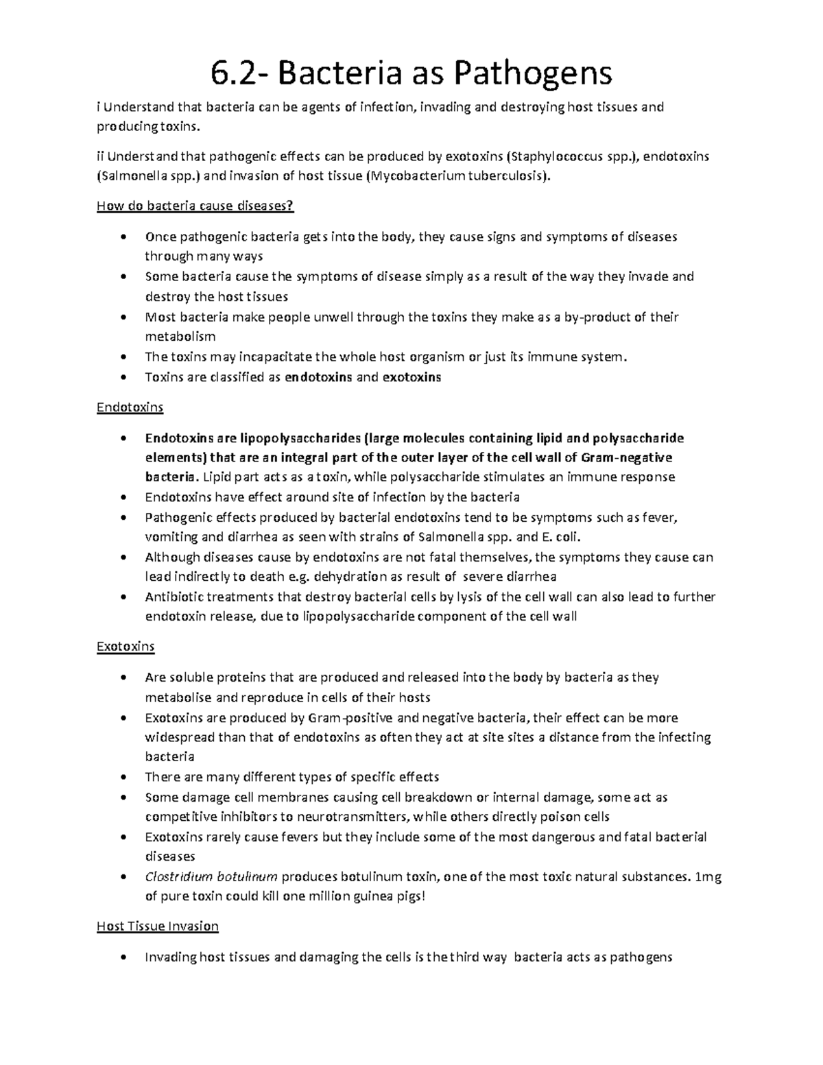 Bacteria as Pathogens - ii Understand that pathogenic effects can be ...