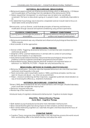 Lecture Notes - Psychology: Counseling Psychology Notes (Lecture 1 ...