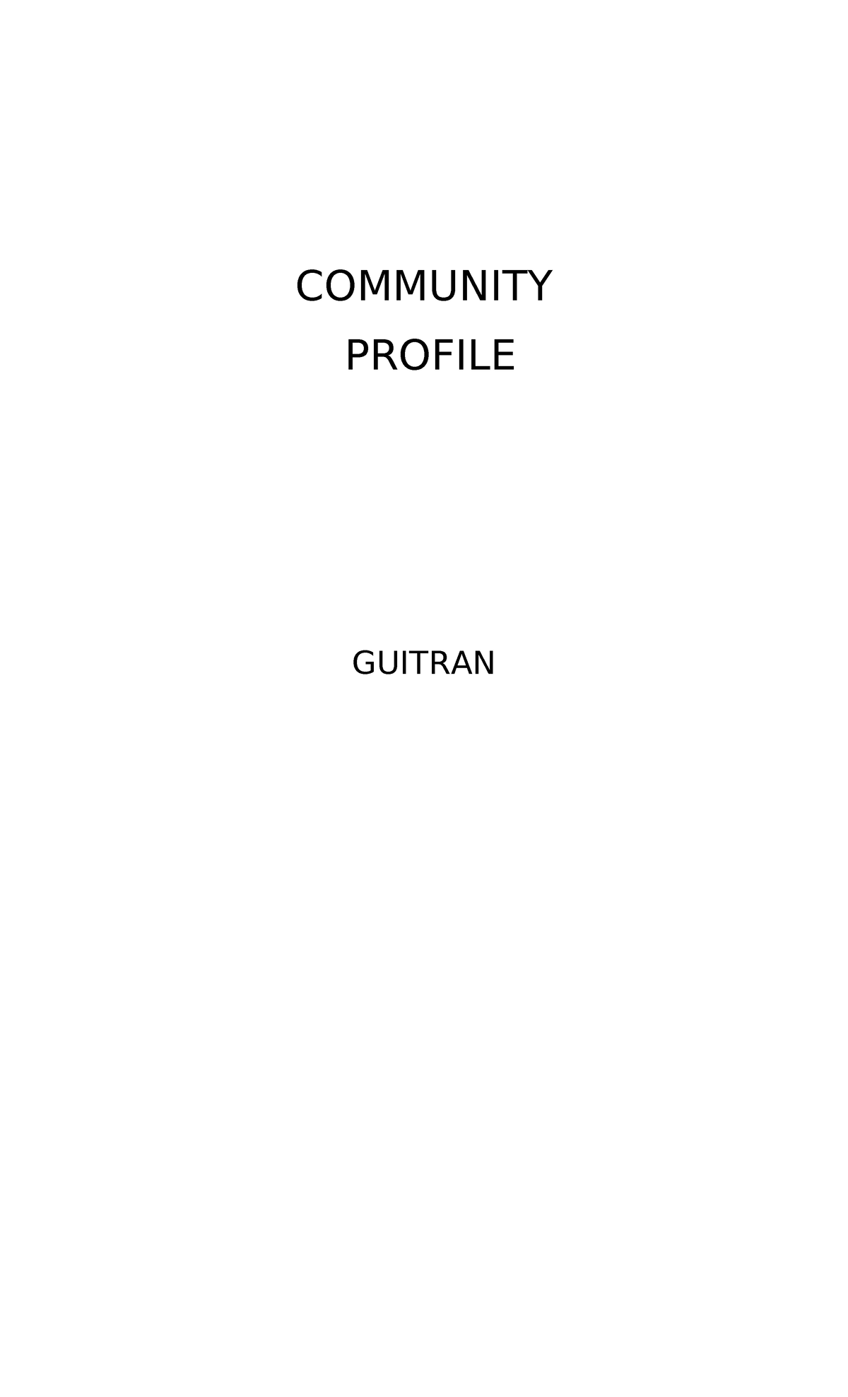 Community profile - Summary Corporate Law - COMMUNITY PROFILE GUITRAN ...