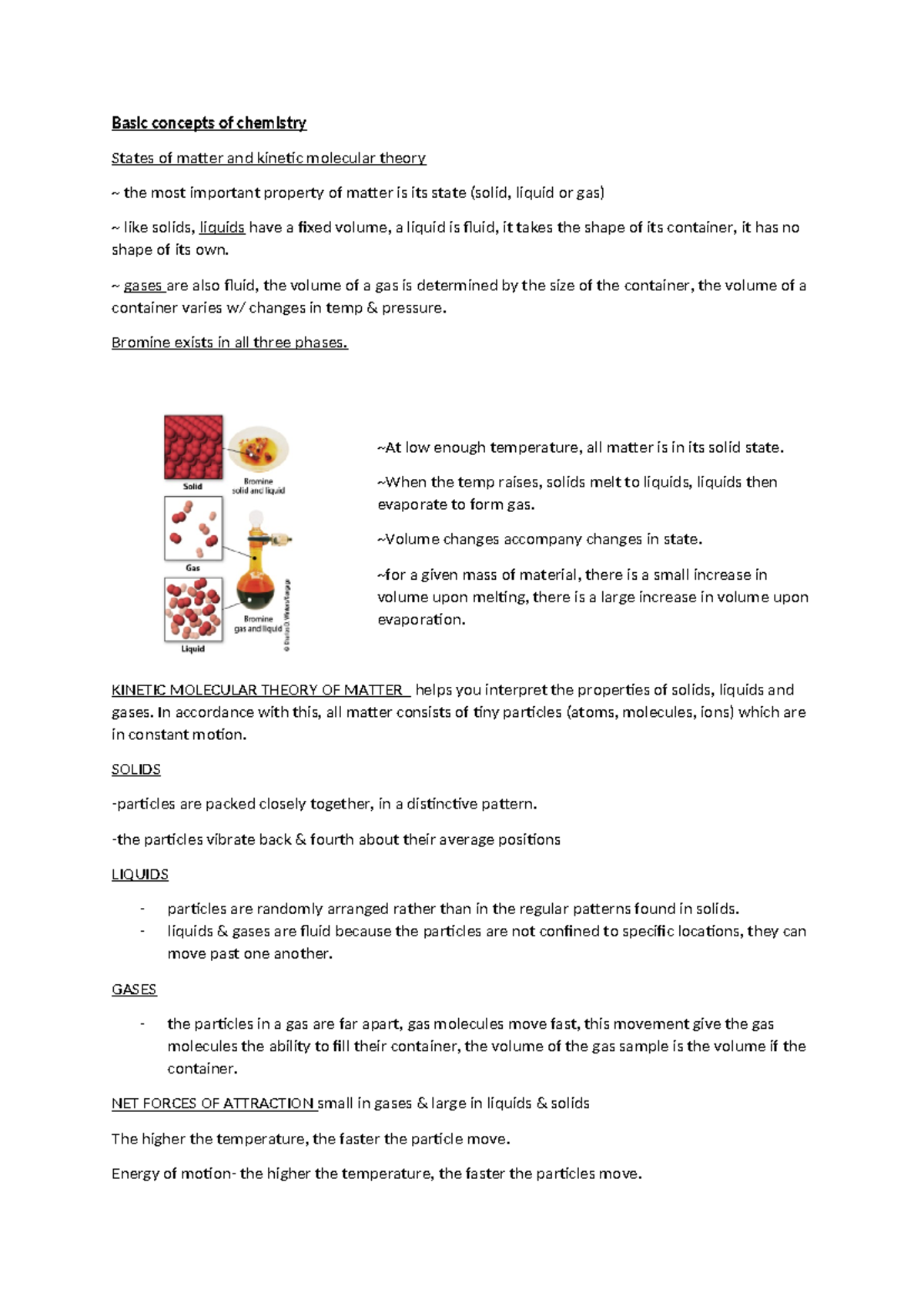 Basic concepts of chemistry - Basic concepts of chemistry States of ...