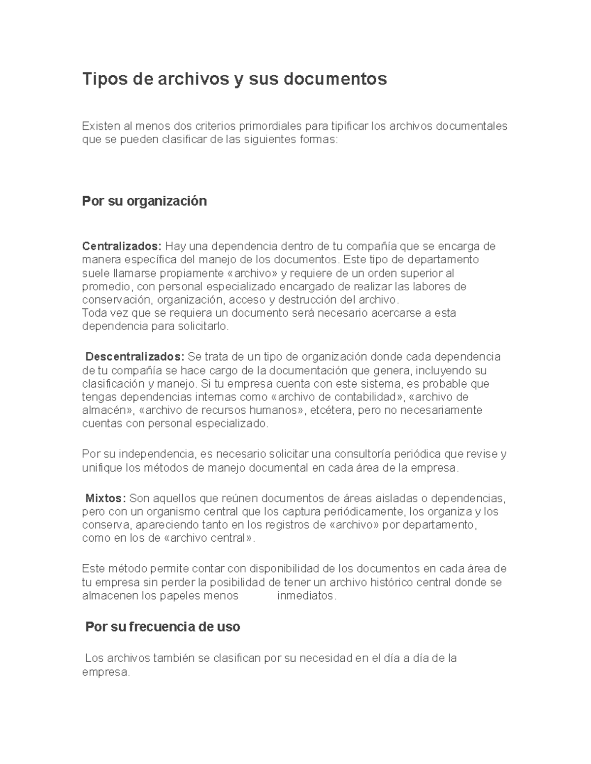 Tipos de archivos y sus documentos - Tipos de archivos y sus documentos ...