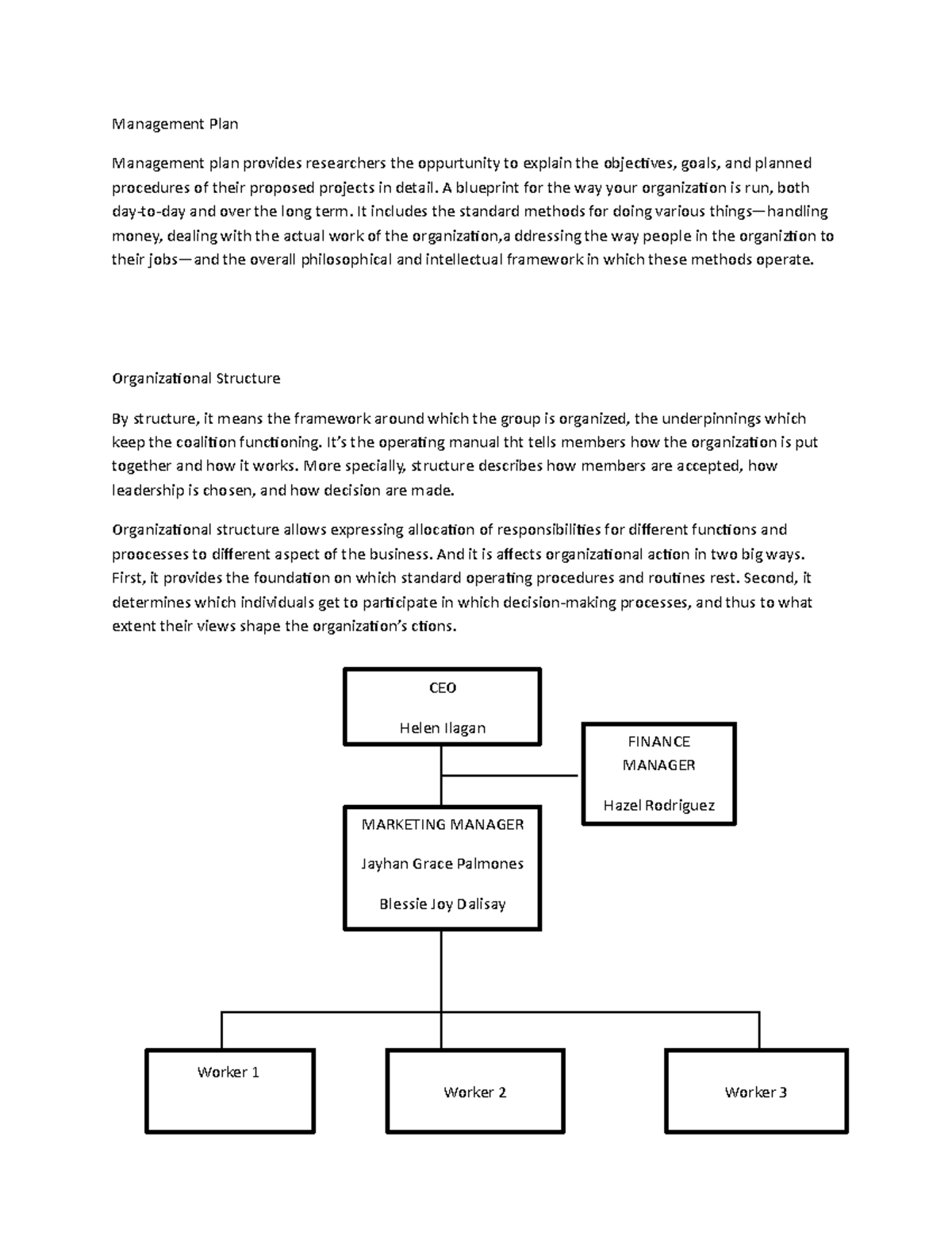 Management Plan - Summary Engineer - Management Plan Management plan ...