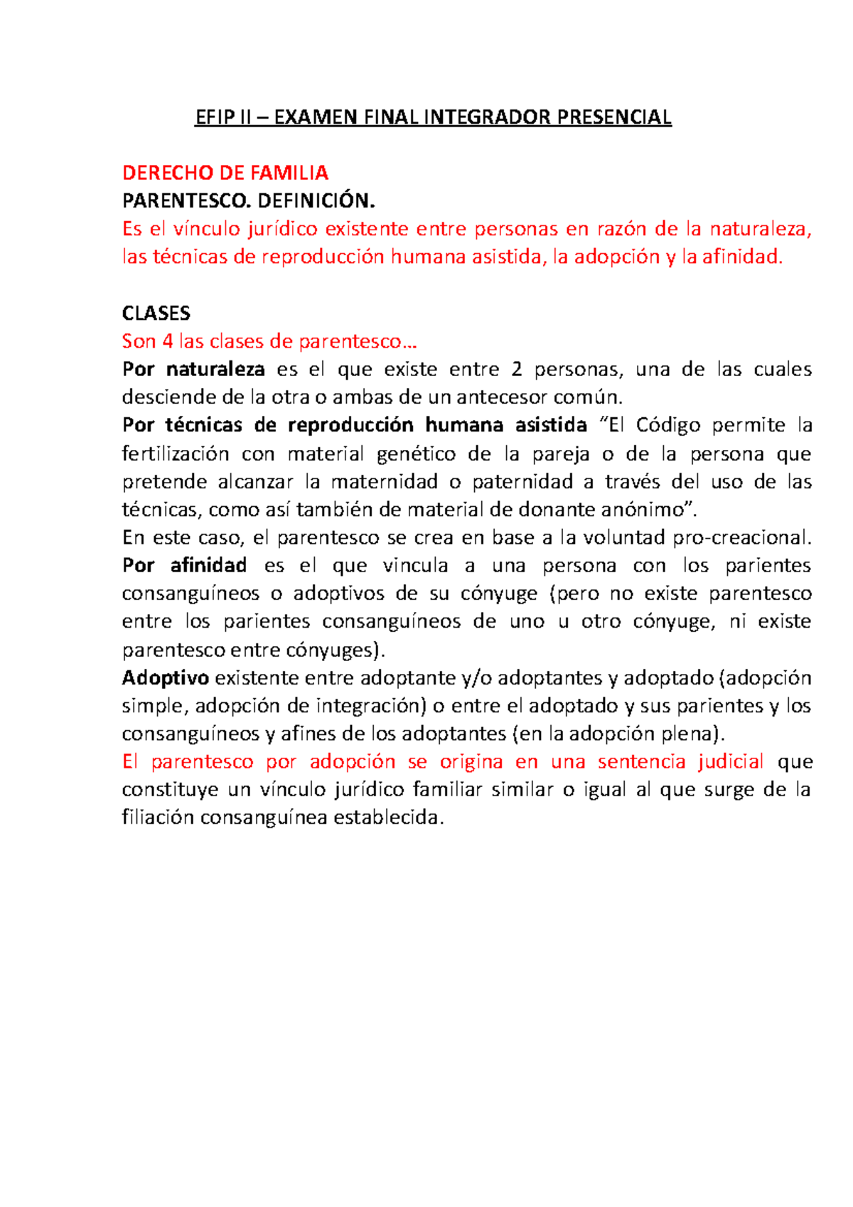 2 EFIP 2 Derecho DE Familia - EFIP II – EXAMEN FINAL INTEGRADOR ...