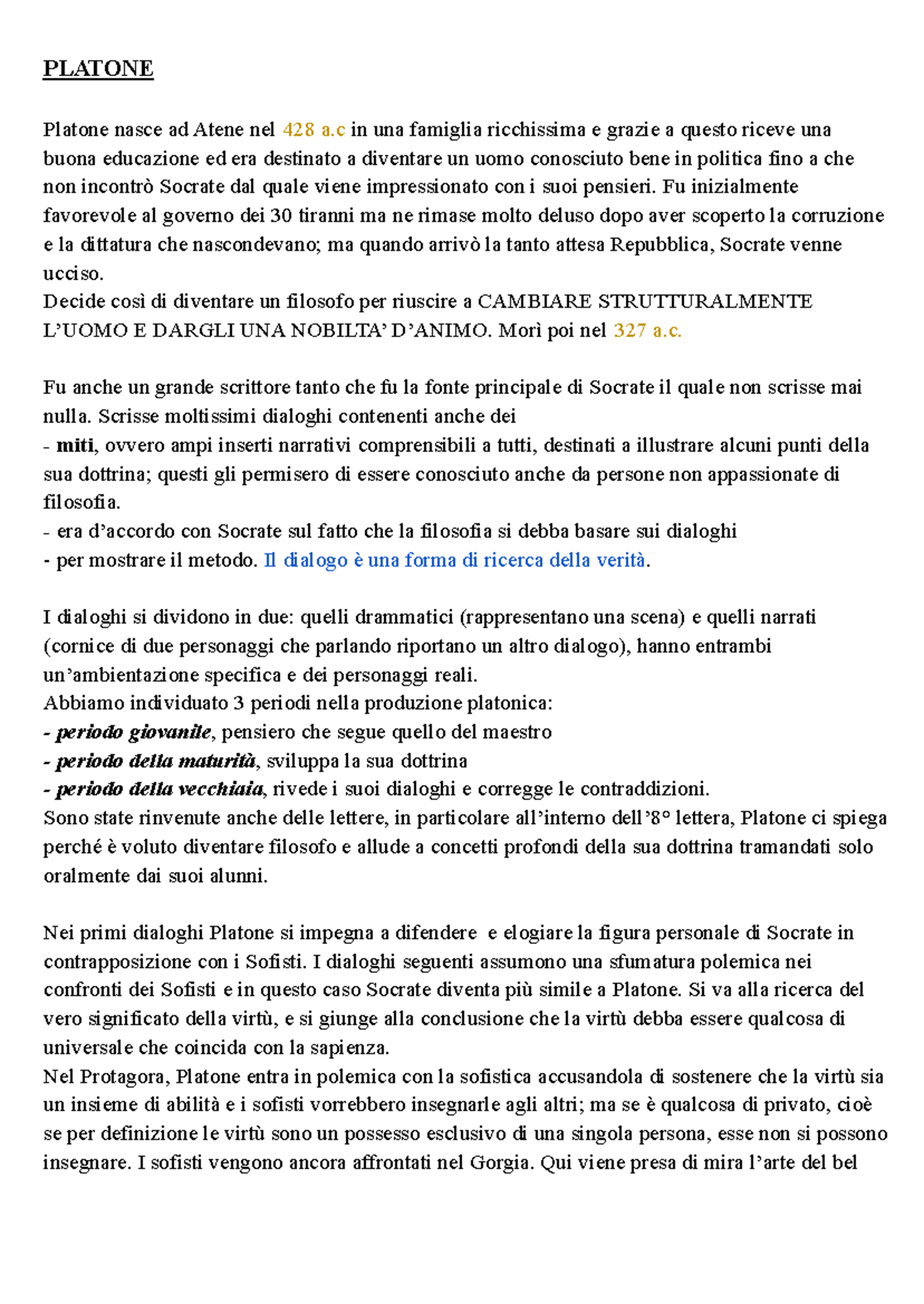 Platone e Socrate spiegazione e analisi - PLATONE Platone nasce ad ...