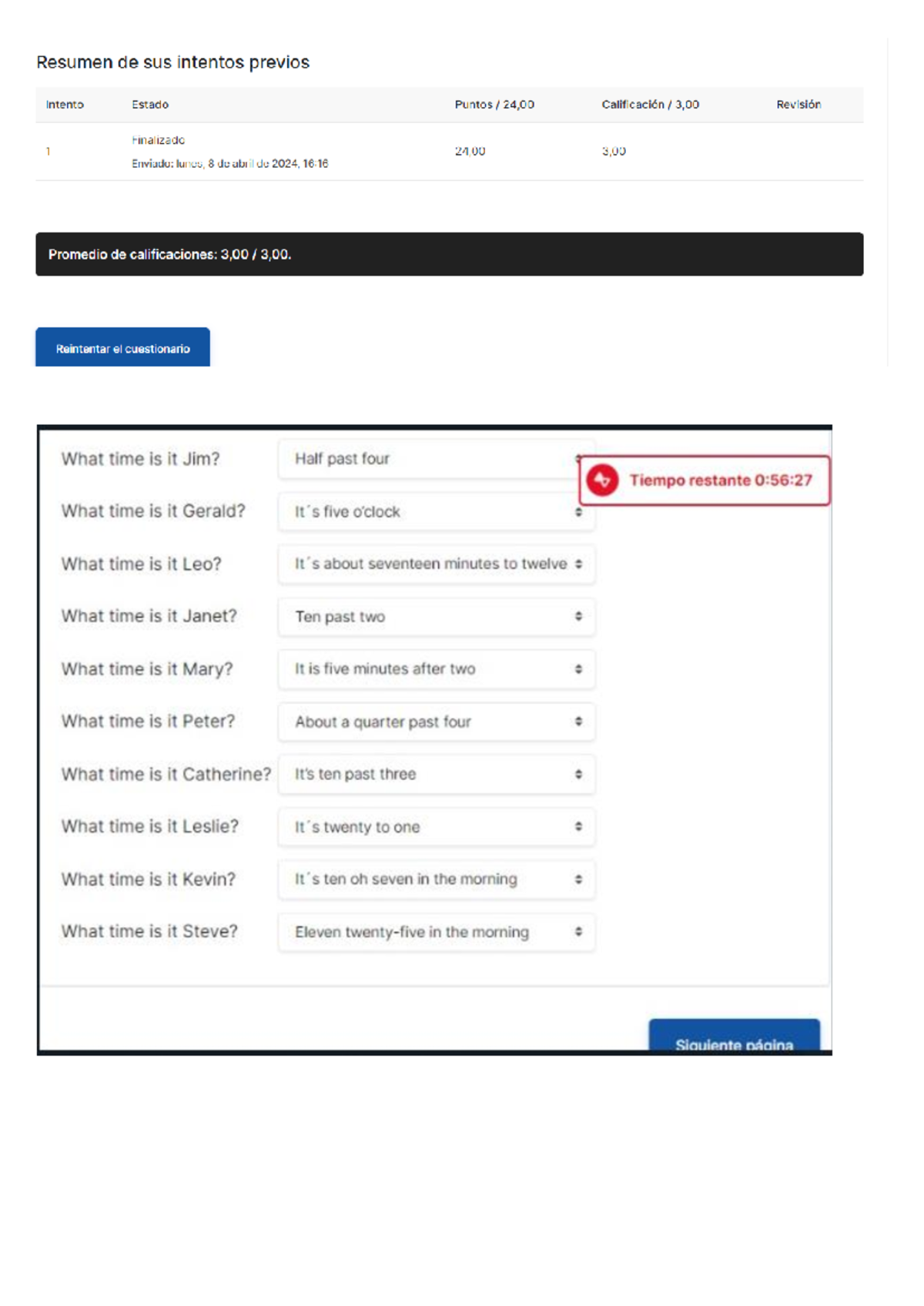 Actividad 40 - Quiz lesson 10 - 3% - Write the correct form of the verb represented on each ...
