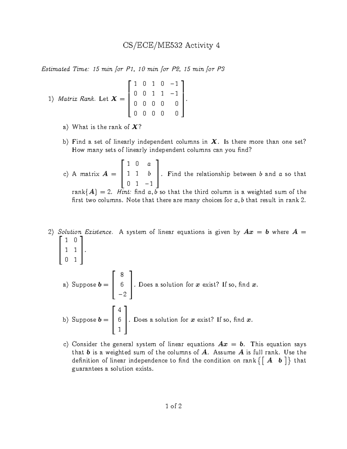 Period 4 Activity - CS/ECE/ME532 Activity 4 Estimated Time: 15 min for ...