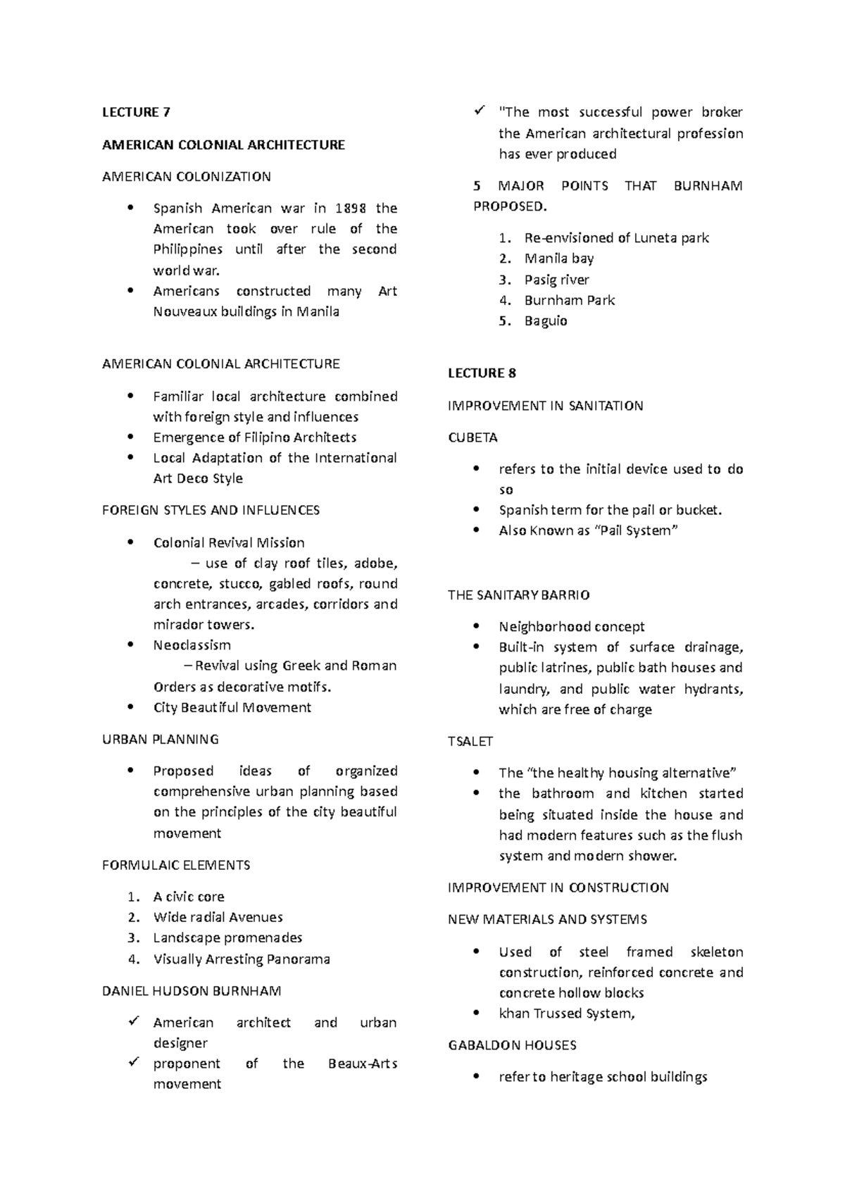 HOA Reviewer - n/a - LECTURE 7 AMERICAN COLONIAL ARCHITECTURE AMERICAN ...