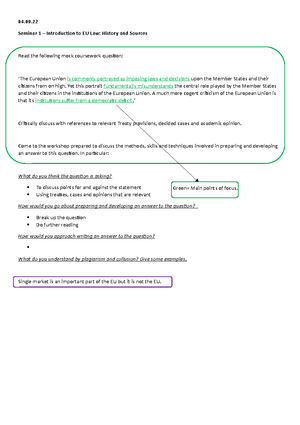 Tutorial 4 - 1 QMUL LAW4009/5105 - EU Law – 2022/23 – Tutorial 4 ...