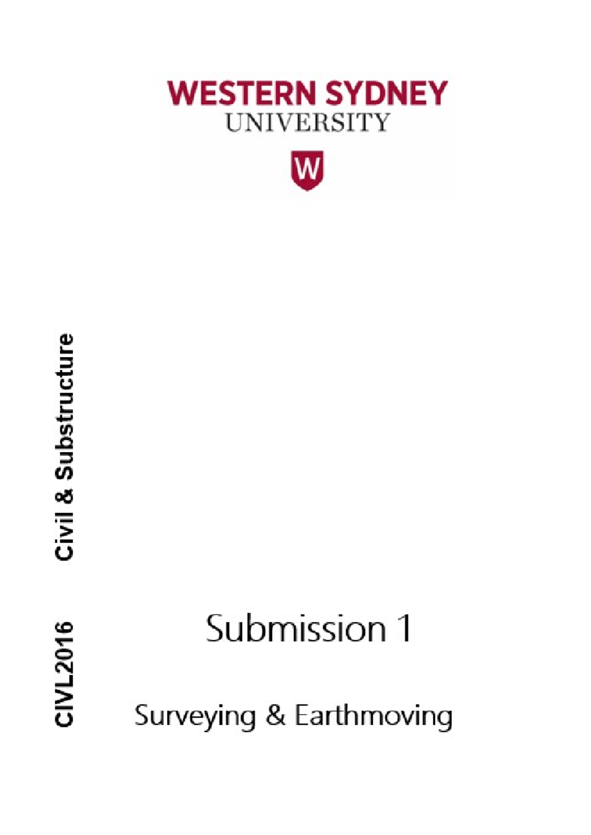 Civil and Substructure Submission One - CIVL2016 - Studocu