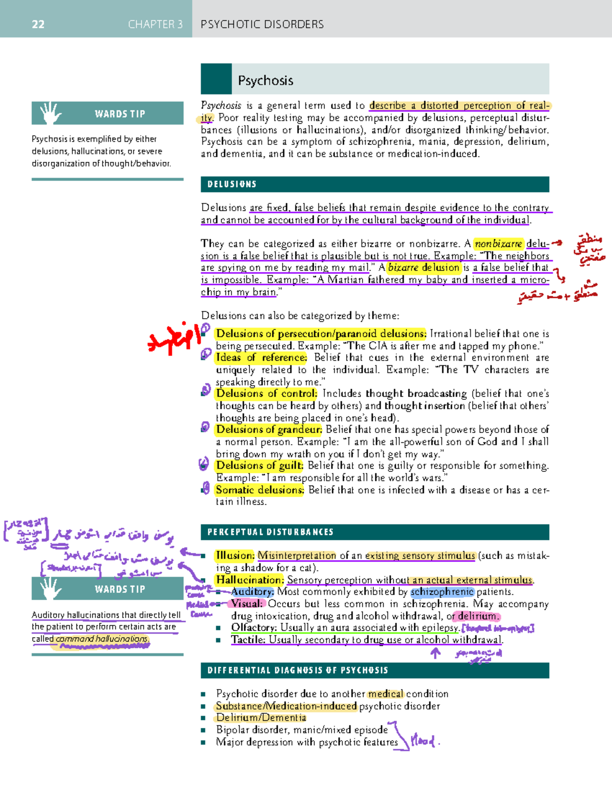 First Aid for the Psychiatry Clerkship(1) - Psychosis Psychosis is a ...