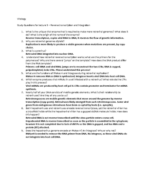 Virology Study Questions for Lecture 16 - Acute infections - virus is ...