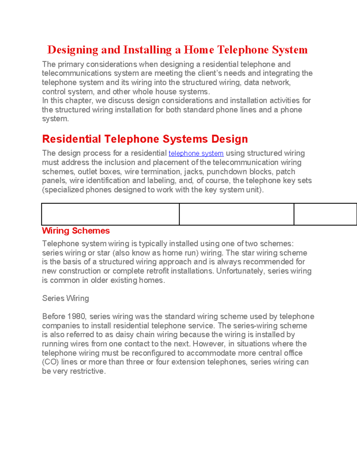Designing and Installing a Home Telephone System - In this chapter, we ...