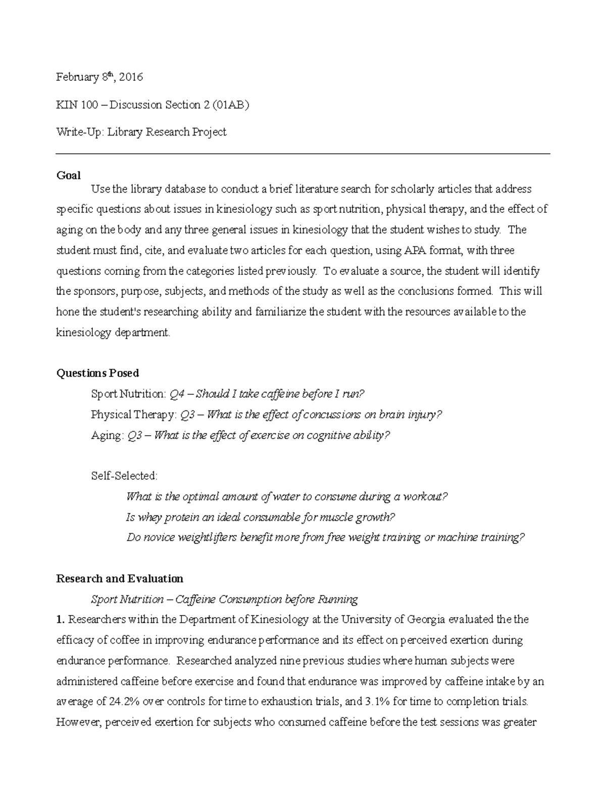 Library Research Writeup 2016 KIN100 doc - February 8th, 2016 KIN 100 ...