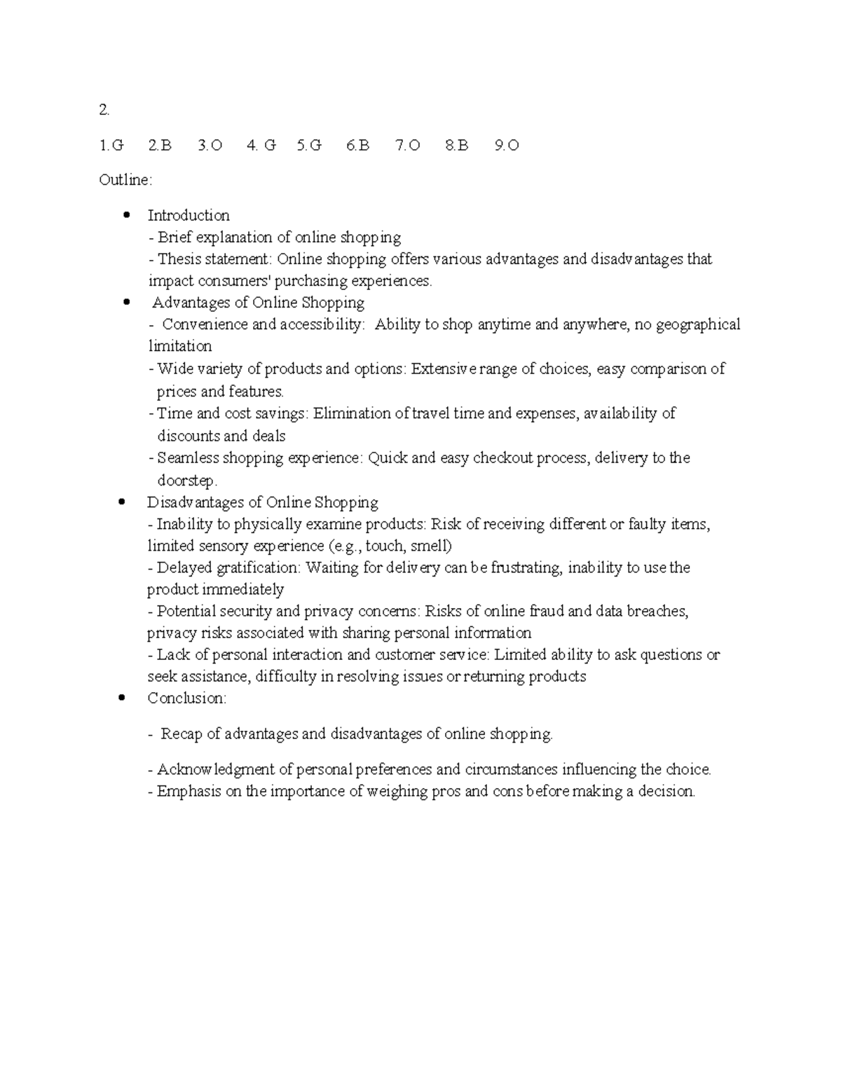 B2 Writing unit 5 - 2. 1 2 3 4. G 5 6 7 8 9 Outline: Introduction ...